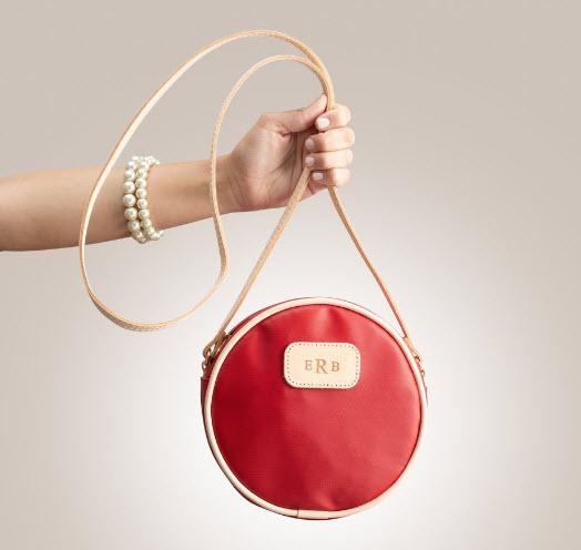 Jon Hart Designs Personalized Luna Round Canvas Crossbo