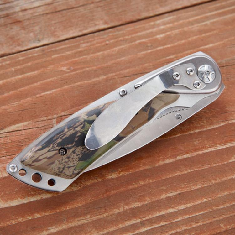Monogrammed Deluxe Camouflage Lock Back Knife