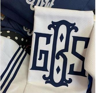 Matouk Monogrammed Newport Shower Curtain From Matouk