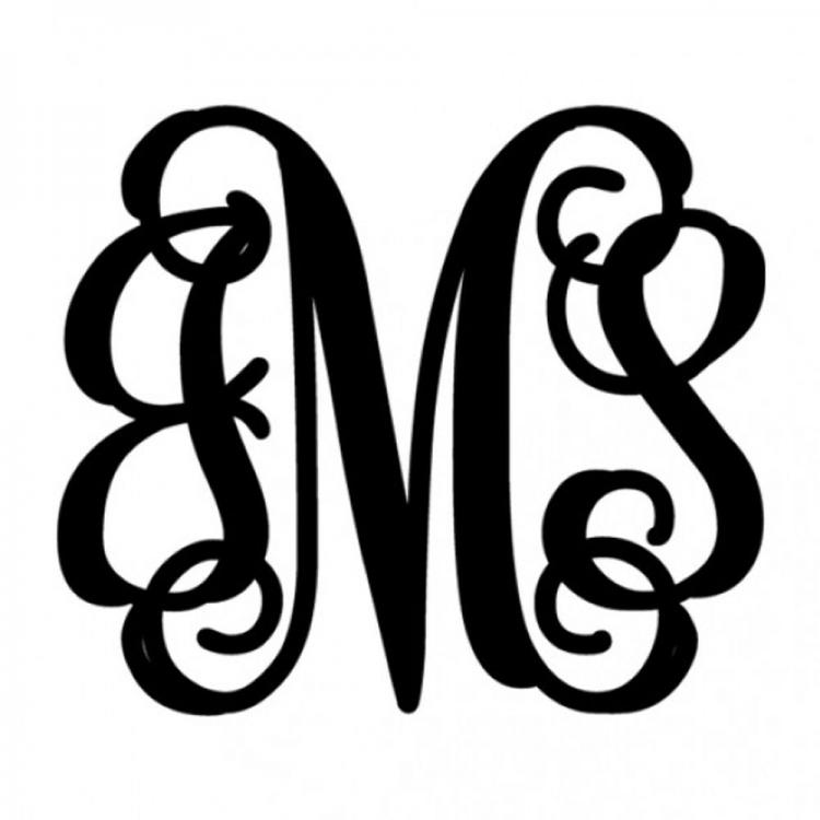 Monogrammed For Door Script Metal Monogram