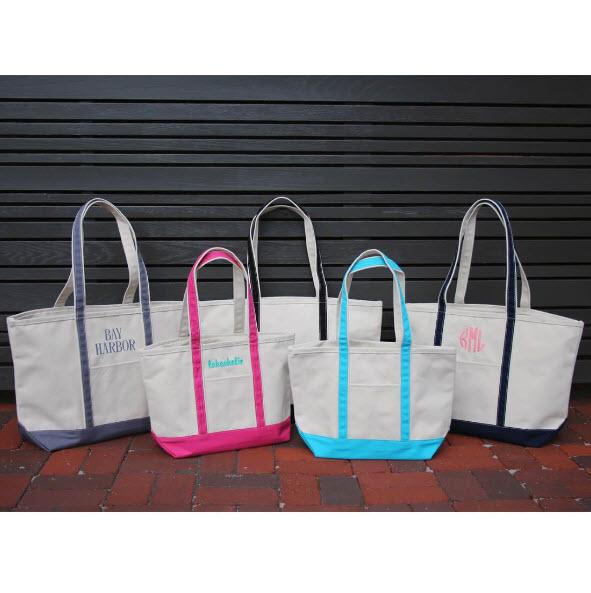 Monogrammed Medium Boat Tote Several Colors