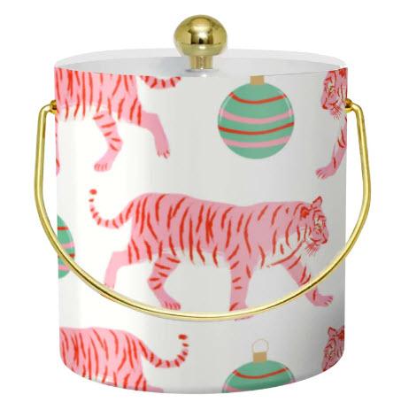 Clairebella Holiday Tigers Ice Bucket Hostess Gifts Chr